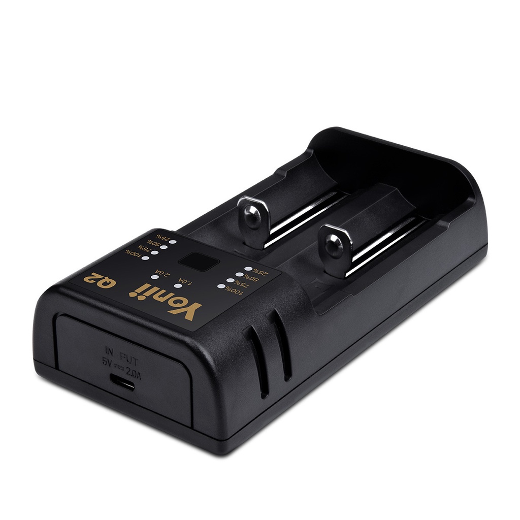 Wurkkos YONII Q2 USB Charger 3.7V-4.2V Li-ion for 18650/21700/26650 ...