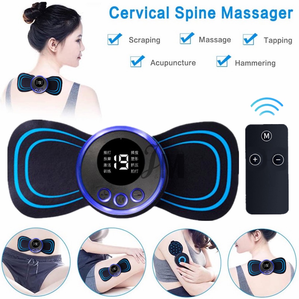 8 Mode Electric Meridian Wireless Neck Massager Mini Portable Relief ...