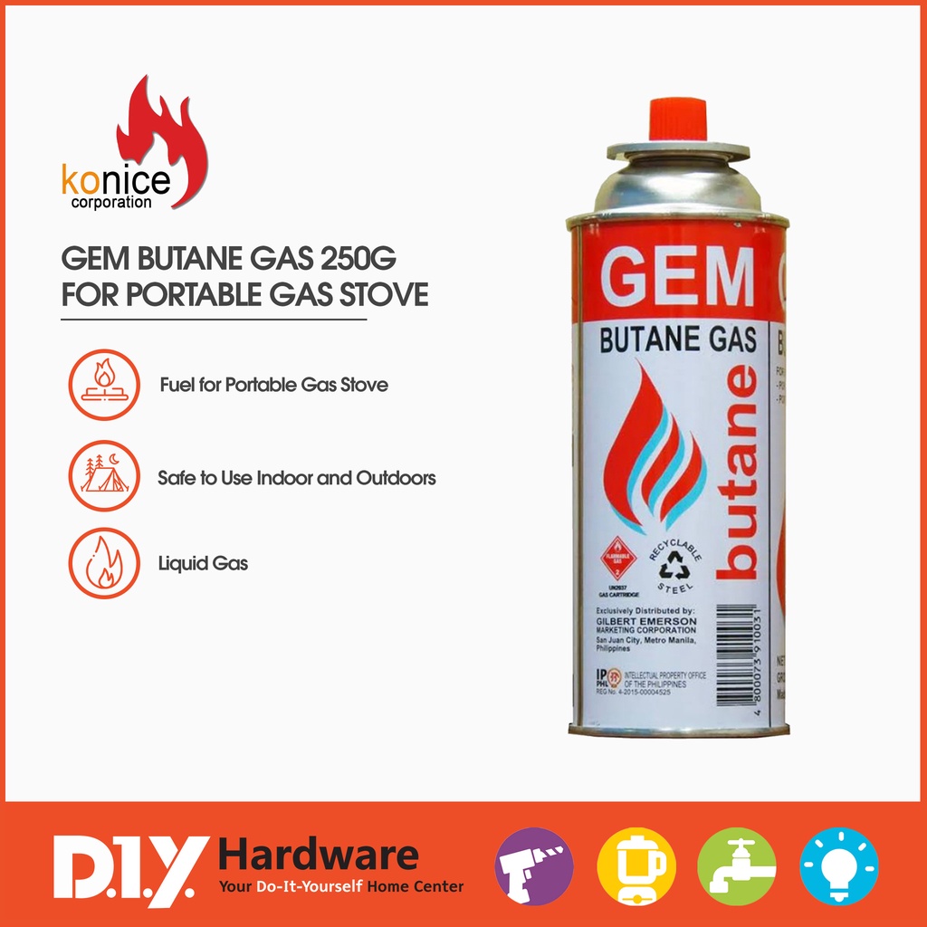 Gem Butane Gas 250g for Portable Gas Stove | Shopee Philippines