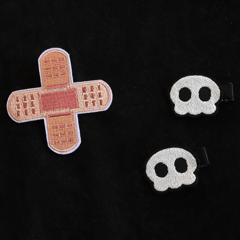Dark Black Gothic Cross Band Aid Hair Clip Creative Skull Punk Hair ...