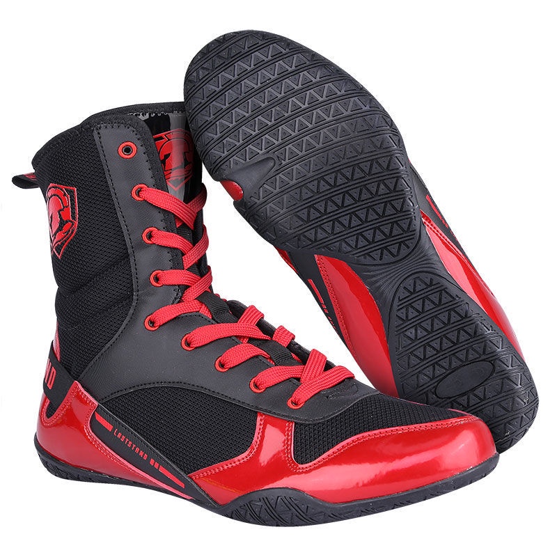 High-Top Boxing Shoes Men Women Wrestling Fighting Sanda Training Boots ...