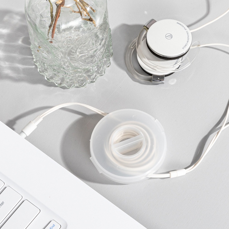 Rotatable Earphone Winder Cable Charger Wire Storage Box USB Cord ...