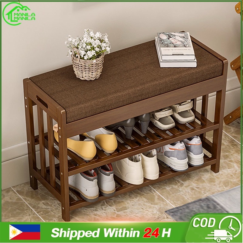 Shoe Changing Bench Wooden Shoe Changing Stool Soft Cushion Shoe Bench ...