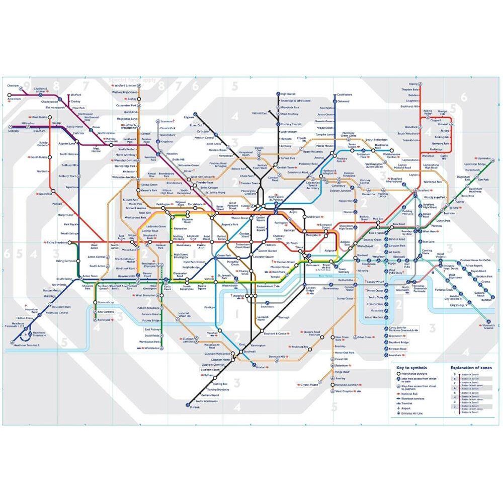London Underground Tube Map Art Film Print Silk Poster Home Wall Decor ...