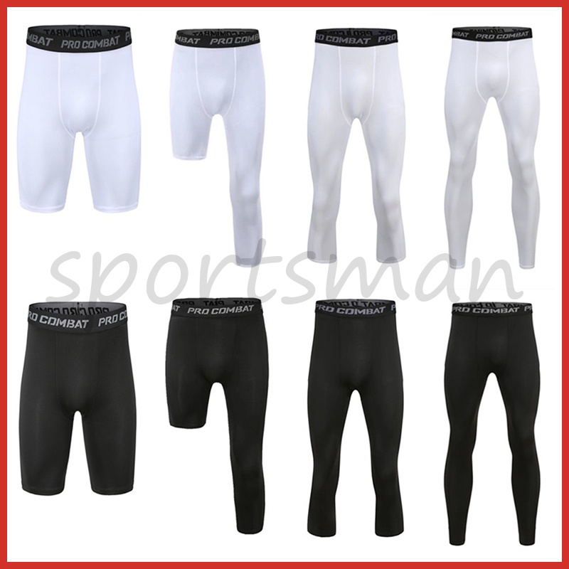 Men's Tights 3/4 Cropped Pant Compression Pants short Running Leggings ...
