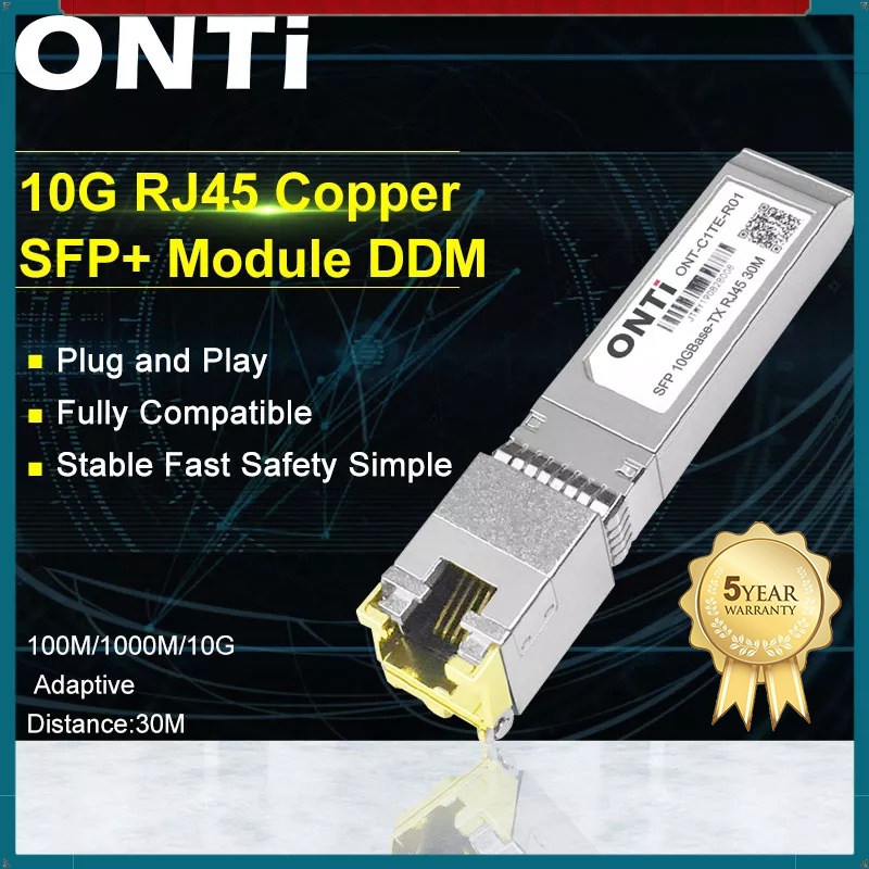 ONTi 10G SFP+ to RJ45 Module Ethernet Copper 30m RJ45 to SFP+ Module ...