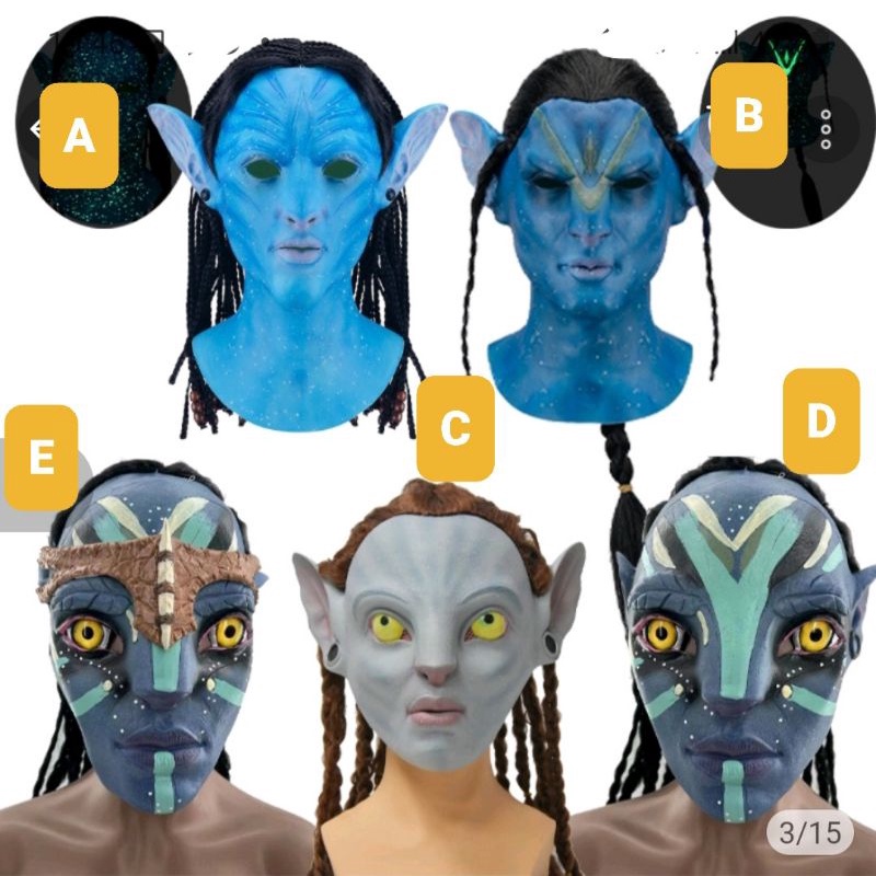 Instant Avatar Acrylic Latex Mask Cosplay Neygiri For Adult | Shopee ...