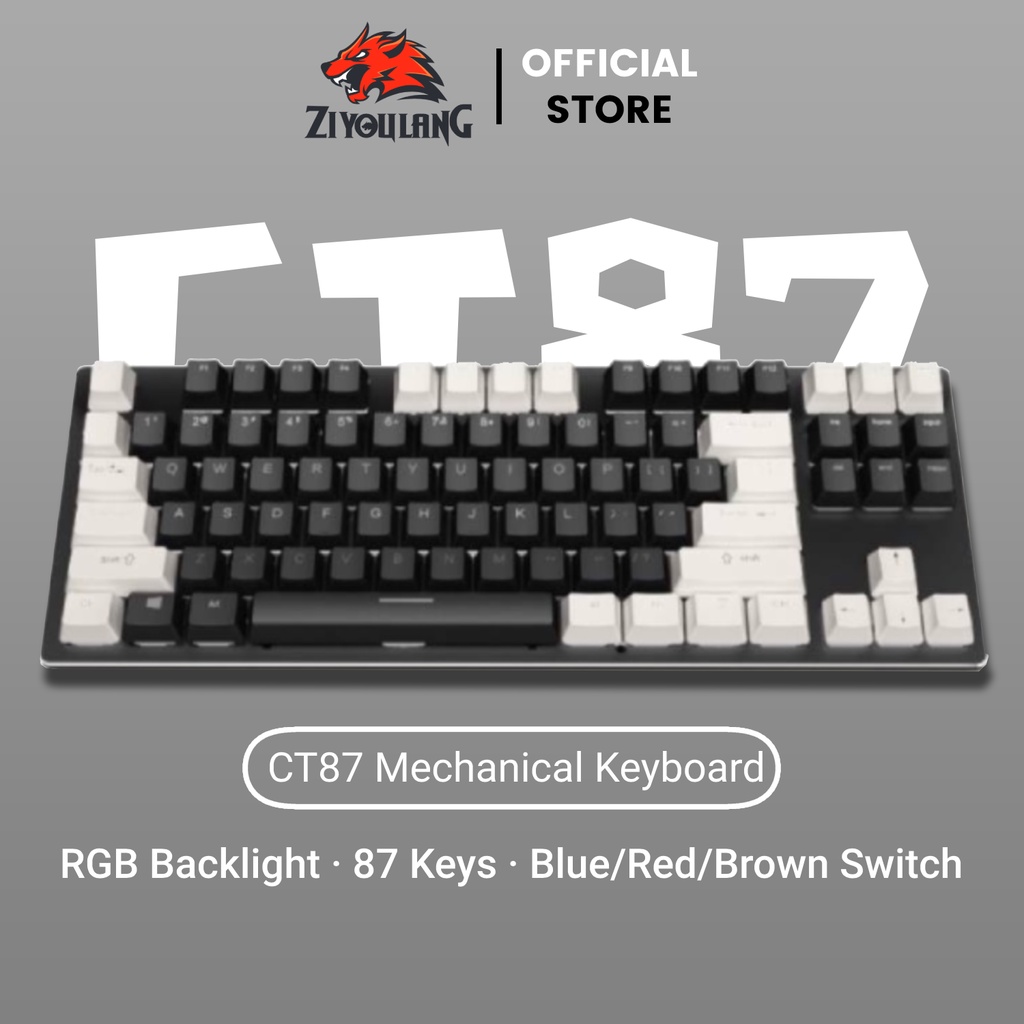 ZIYOULANG Oreo Mechanical Keyboard 87 Keys Gaming Gamer | Shopee ...