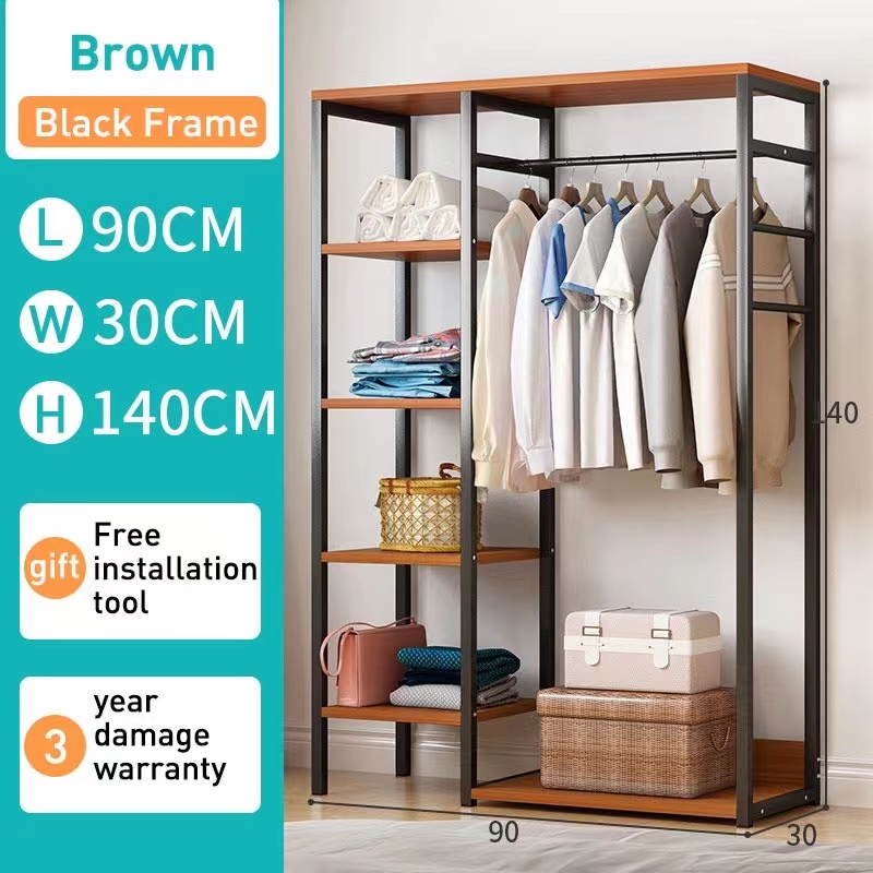 COD Ready Stocks (L120 x W30 x H140cm) Cloth Wardrobe Cabinet Modern ...