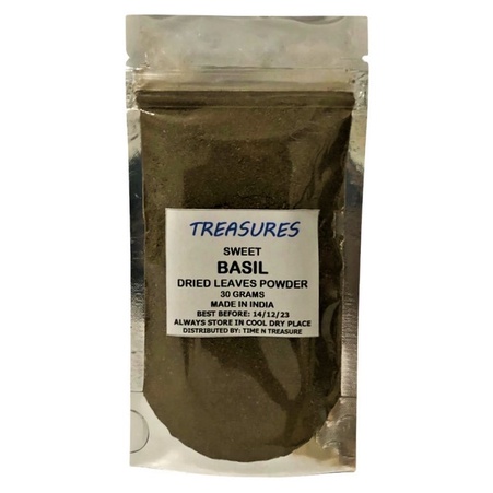 Treasures Sweet Basil Powder -Dried Leaves Powder-Meetha Tulsi-100% ...