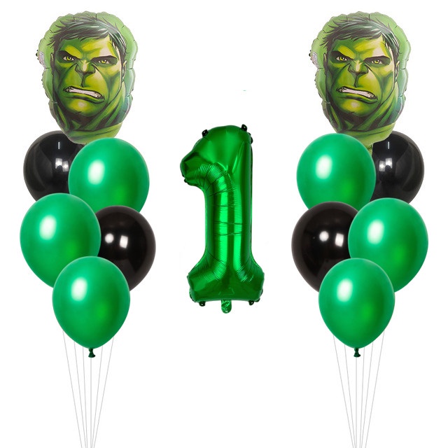14pcs Superhero Theme Balloons The Incredible Hulk Foil Balloon 32inch ...