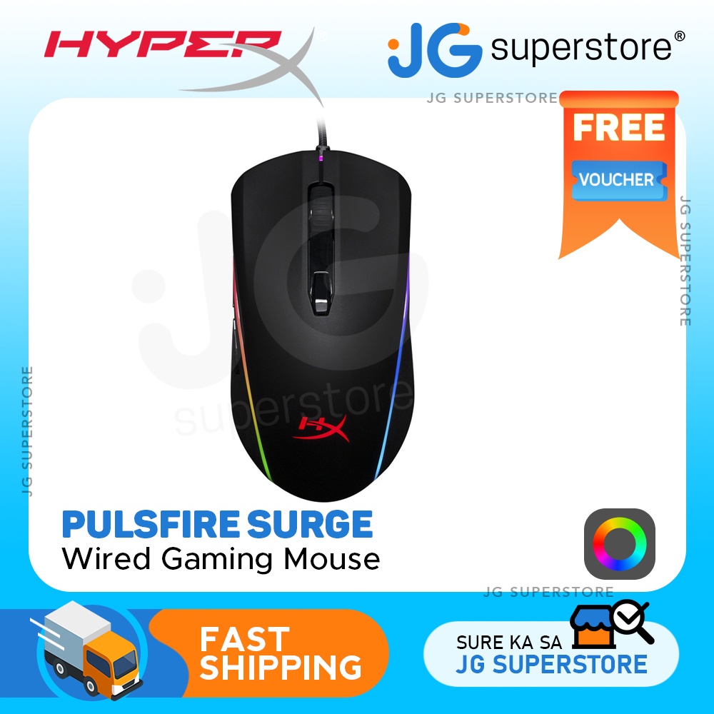 HyperX HX-MC002B Pulsefire Surge, RGB Wired Optical Gaming Mouse ...