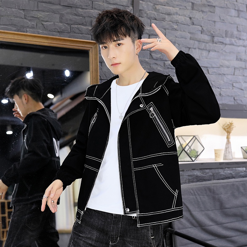 COD Fashionable design men's zipper hooded jacket FULL SIZE S-3XL ...