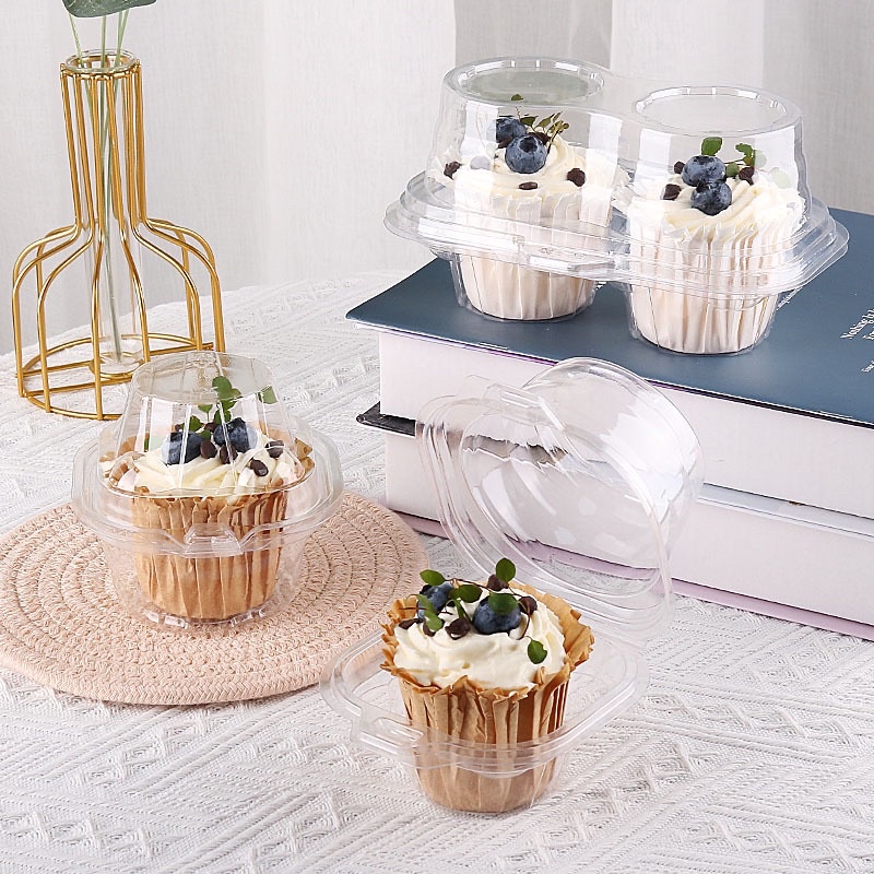 1pc Cupcake Holder Acetate Cupcake Holder Transparent Clamshell Cupcake ...