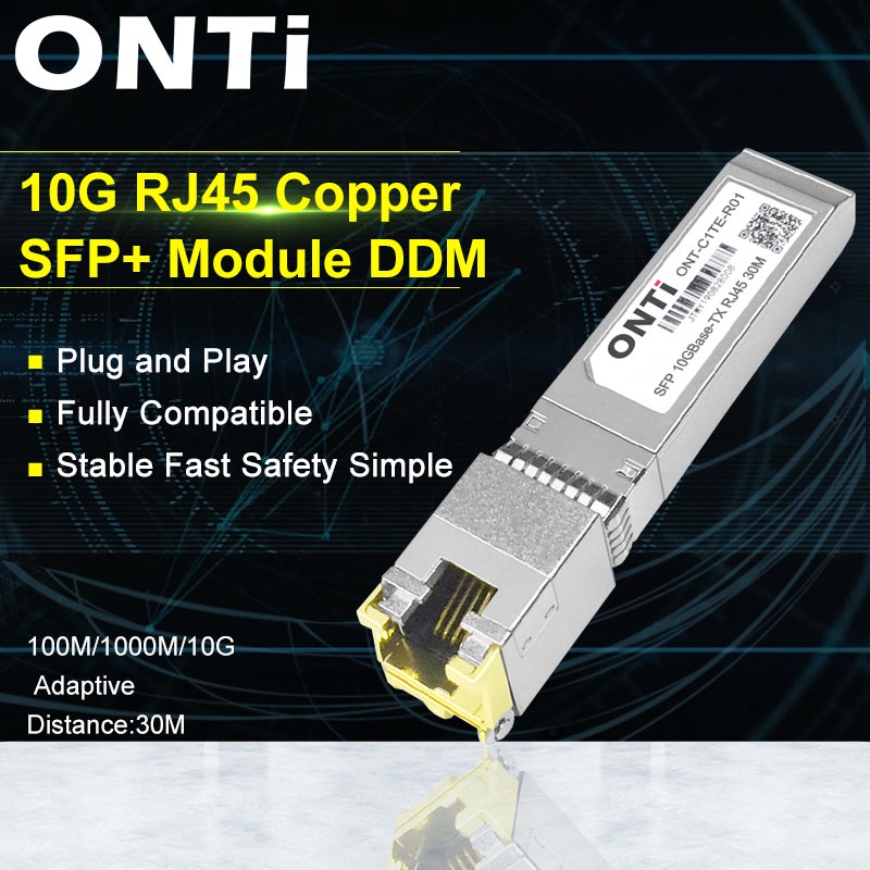 ONTi SFP+ to Rj45 SFP+ Module Ethernet Gbic 10GBase-Tx Ethernet Optical ...