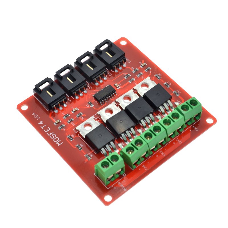 Four Channel 4 Channel Way Route MOSFET Button IRF540 V4.0+ MOSFET Switch Module For Arduino DC ...