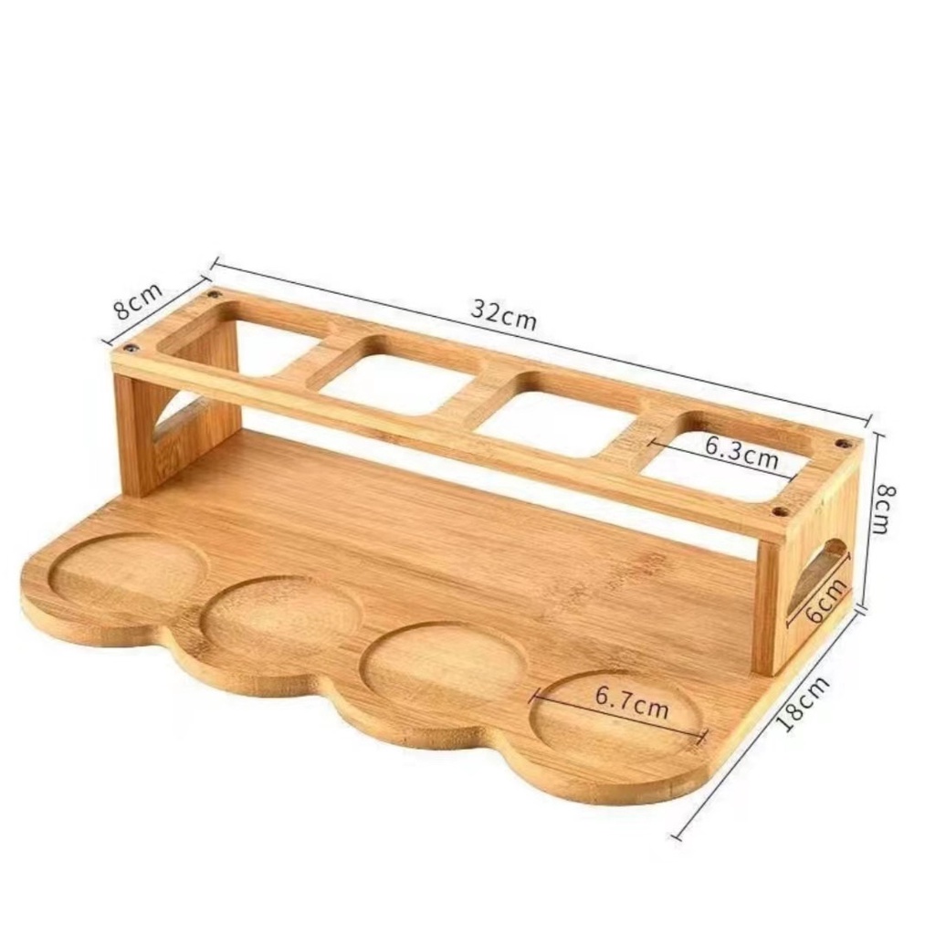 Kitchen Bamboo Wood Shelf Round Square Wooden Oil Bottle Rack Oil ...