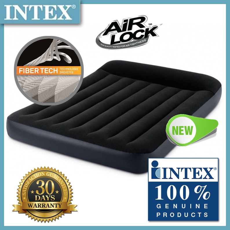 Intex 64142 DOUBLE Pillow Rest Raised Airbed with Dura Beam 54 x 75 x ...