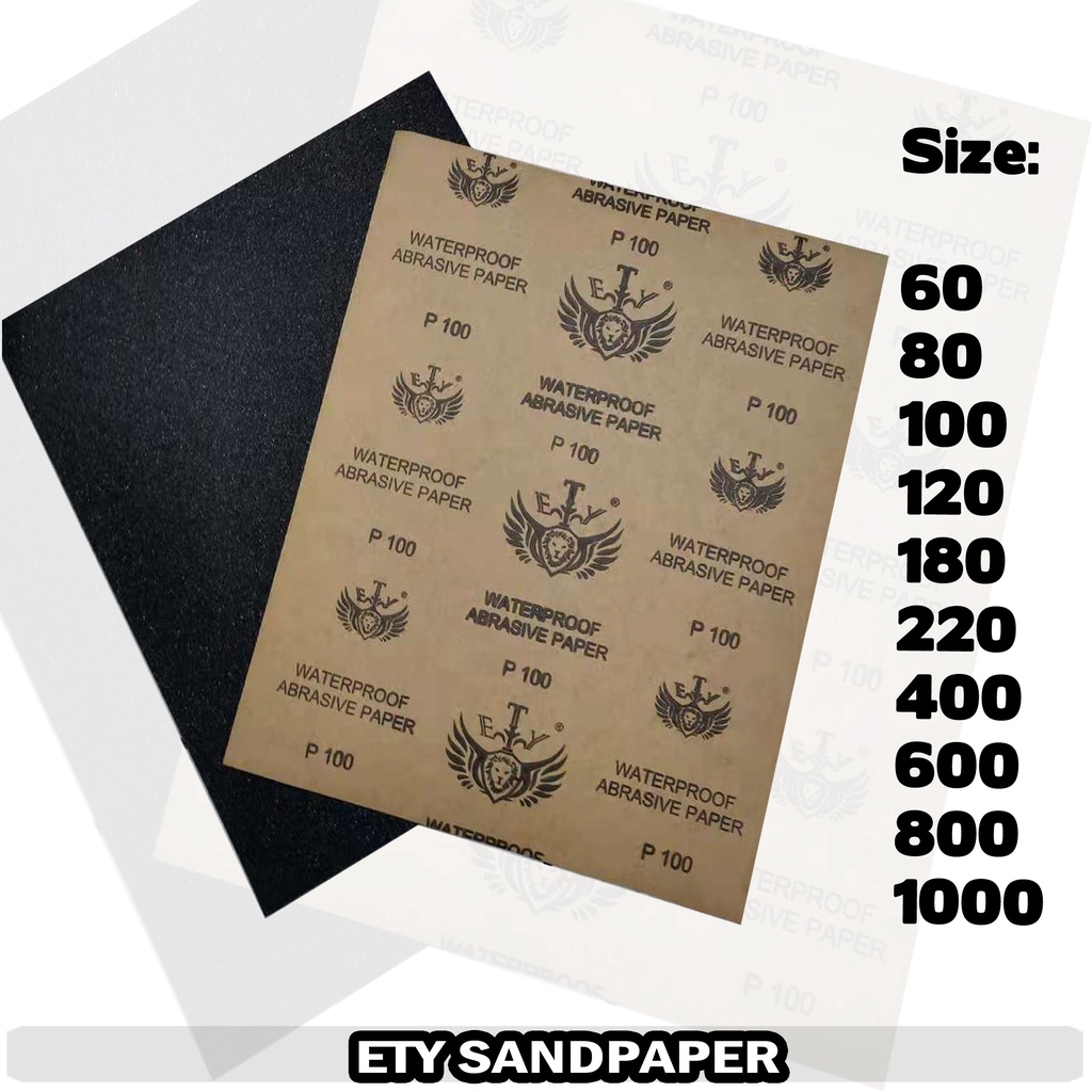 ETY Sandpaper Grit 60 - 1000 Per Piece 9 x 11 Inches | Shopee Philippines