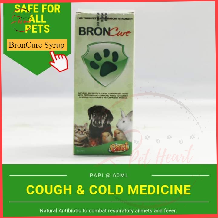 Papi Broncure Natural For Respiratory Infection in Pets 60ML For Colds ...