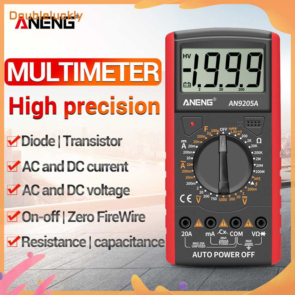 ANENG AN9205 LCD Digital Multimeter Voltmeter Resistance Tester ...