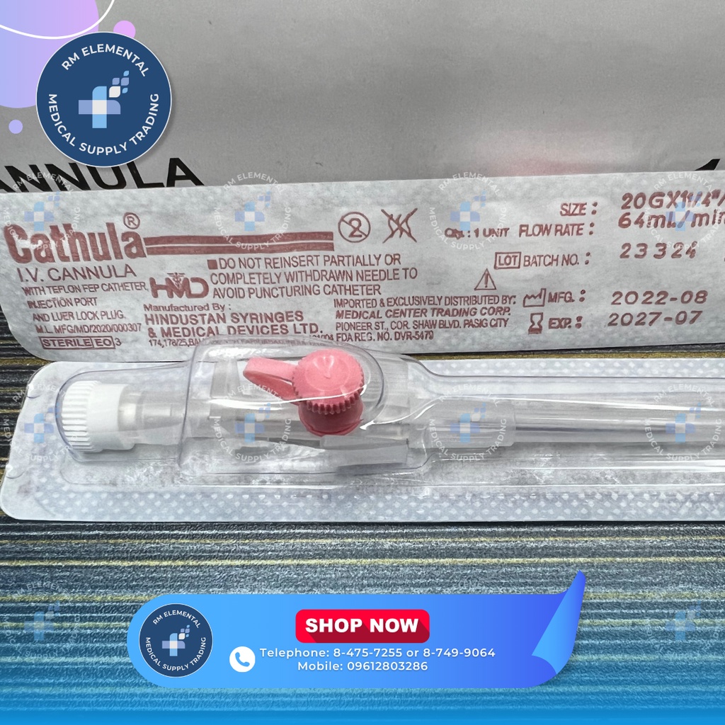 (pieces) Cathula IV Cannula With Luer Lock PER PIECE GAUGE-18, 20, 22 ...