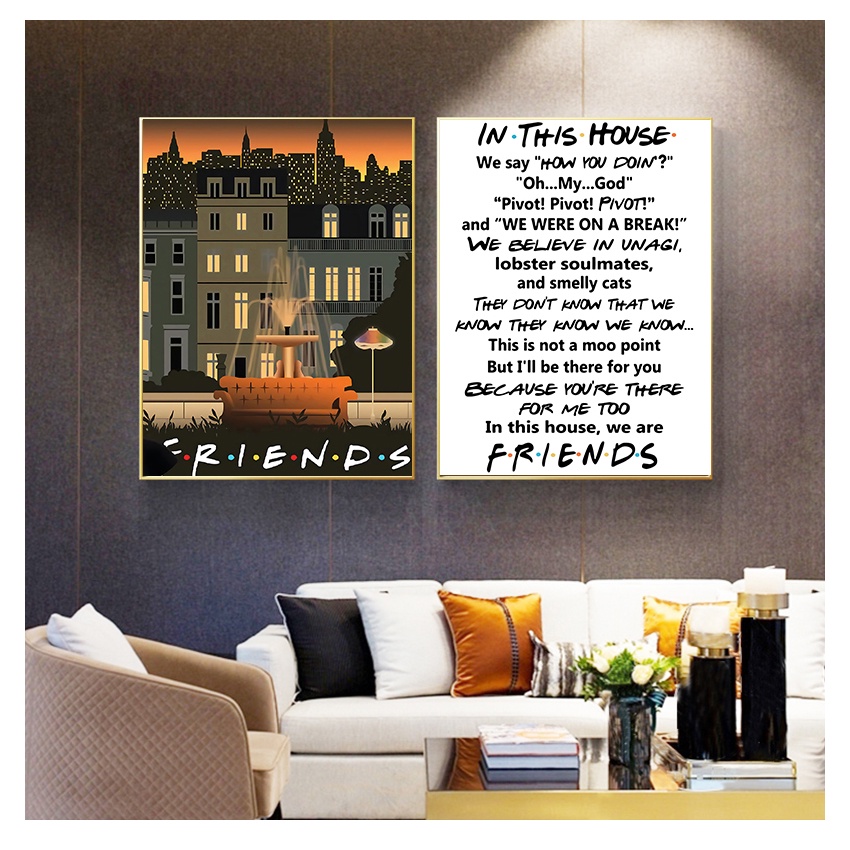 Friends TV Show Decoracion Friends Poster Canvas Wall Art Quotes Funny ...
