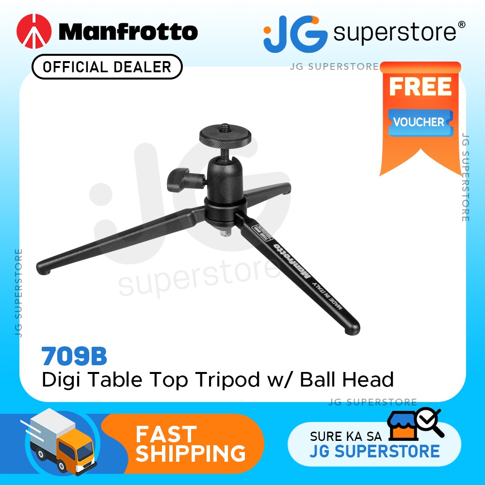 Manfrotto 709 Digi Tabletop Tripod, Ballhead (Black) Supports 4.5lbs ...