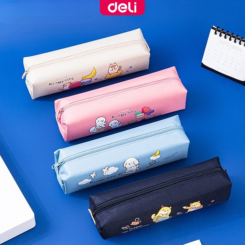 Deli Pencil Pouch Large Capacity Pencil Case Pouch Canvas Pencil Case ...