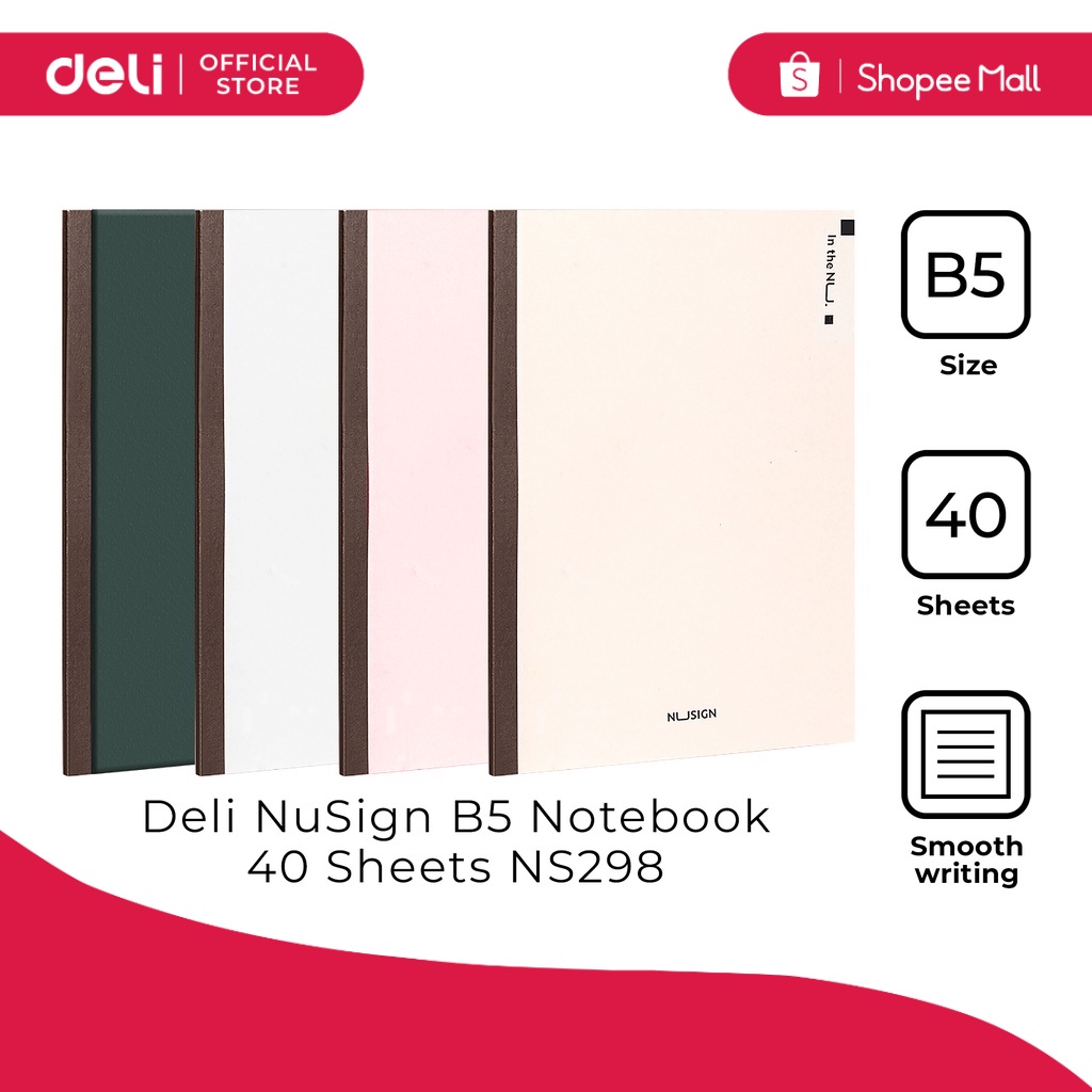 Deli NS298 NuSign B5 Notebook 40 Sheets [79NS298] | Shopee Philippines