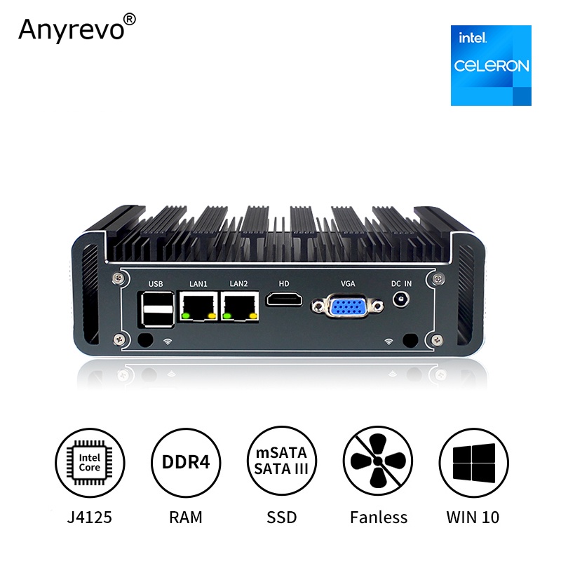 Celeron J4125 N97 N100 Quad Core Mini IPC VGA HDMI 2x Gigabit LAN ...