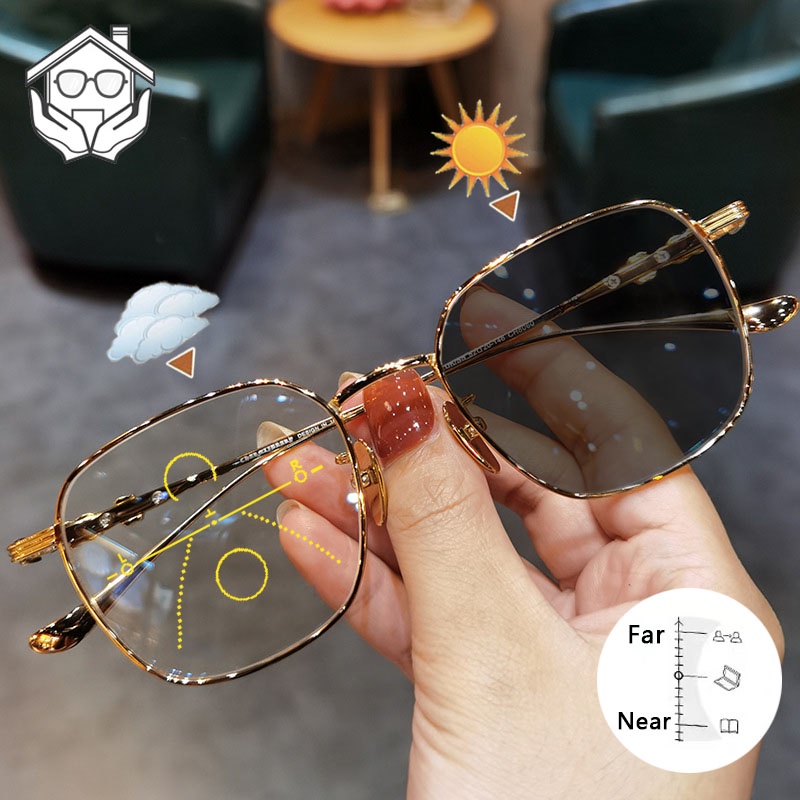 Progressive Multifocal Photochromic Reading Glasses For Women Men ...