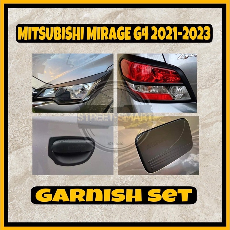 MITSUBISHI MIRAGE G4 2021-2023 GARNISH SET (BLACK) | Shopee Philippines
