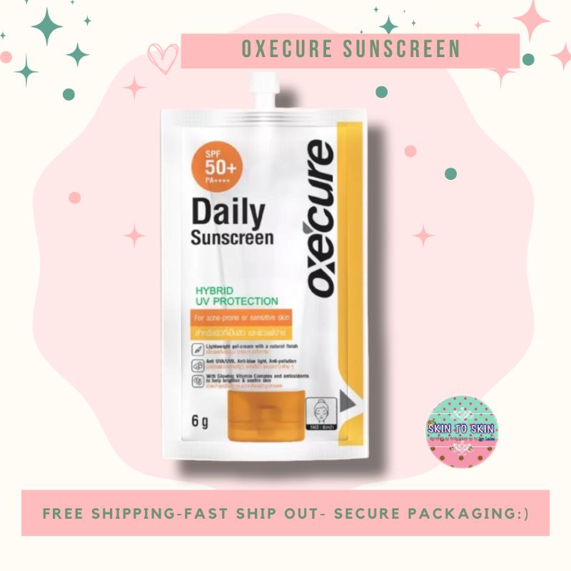 OXECURE Daily Sunscreen 6g for acne prone and sensitive skin | Shopee ...