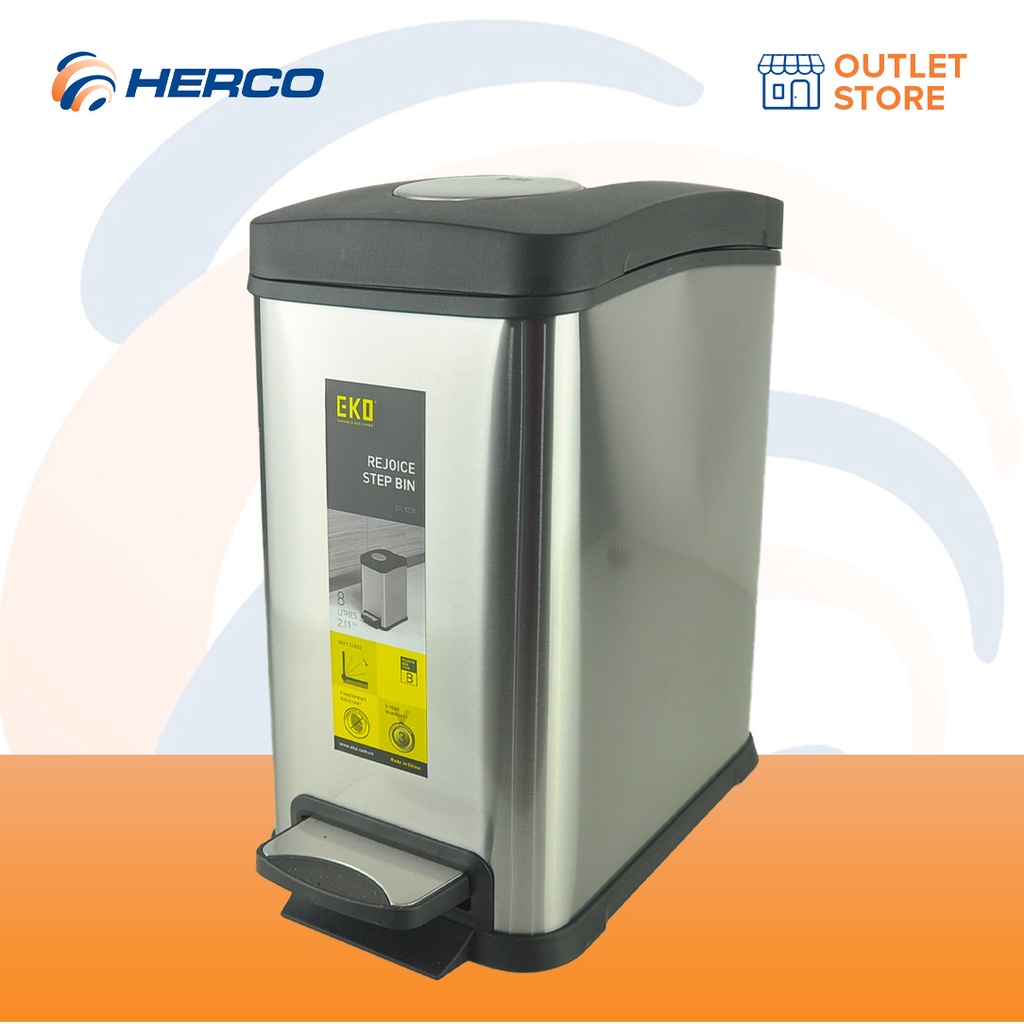 EKO 8L Rejoice Step Bin-Brushed S/S #Ek9228Mt-8L | Shopee Philippines