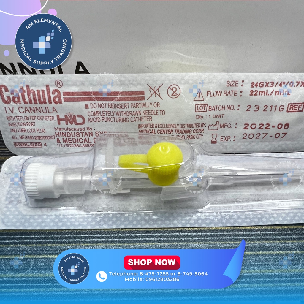 (pieces) CATHULA IV Cannula With Luer Lock PER PIECE GAUGE-18, 20, 22 ...