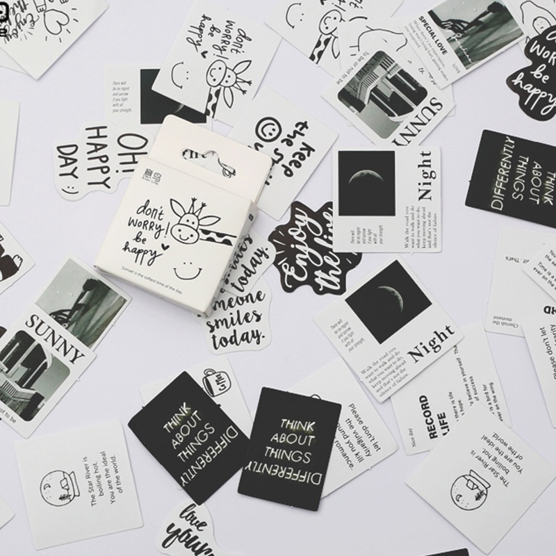 Imoda 45sheets/box Ins Style Boxed Stickers Text Mood Boxed Stickers ...
