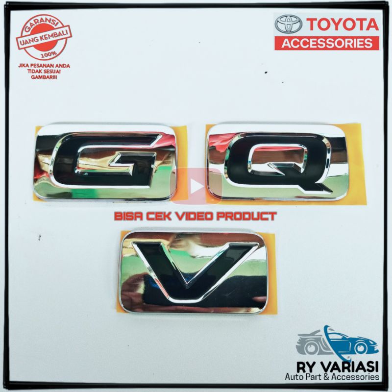 Emblem Type Q Type G Type V original Toyota Innova Fortuner Avanza ...
