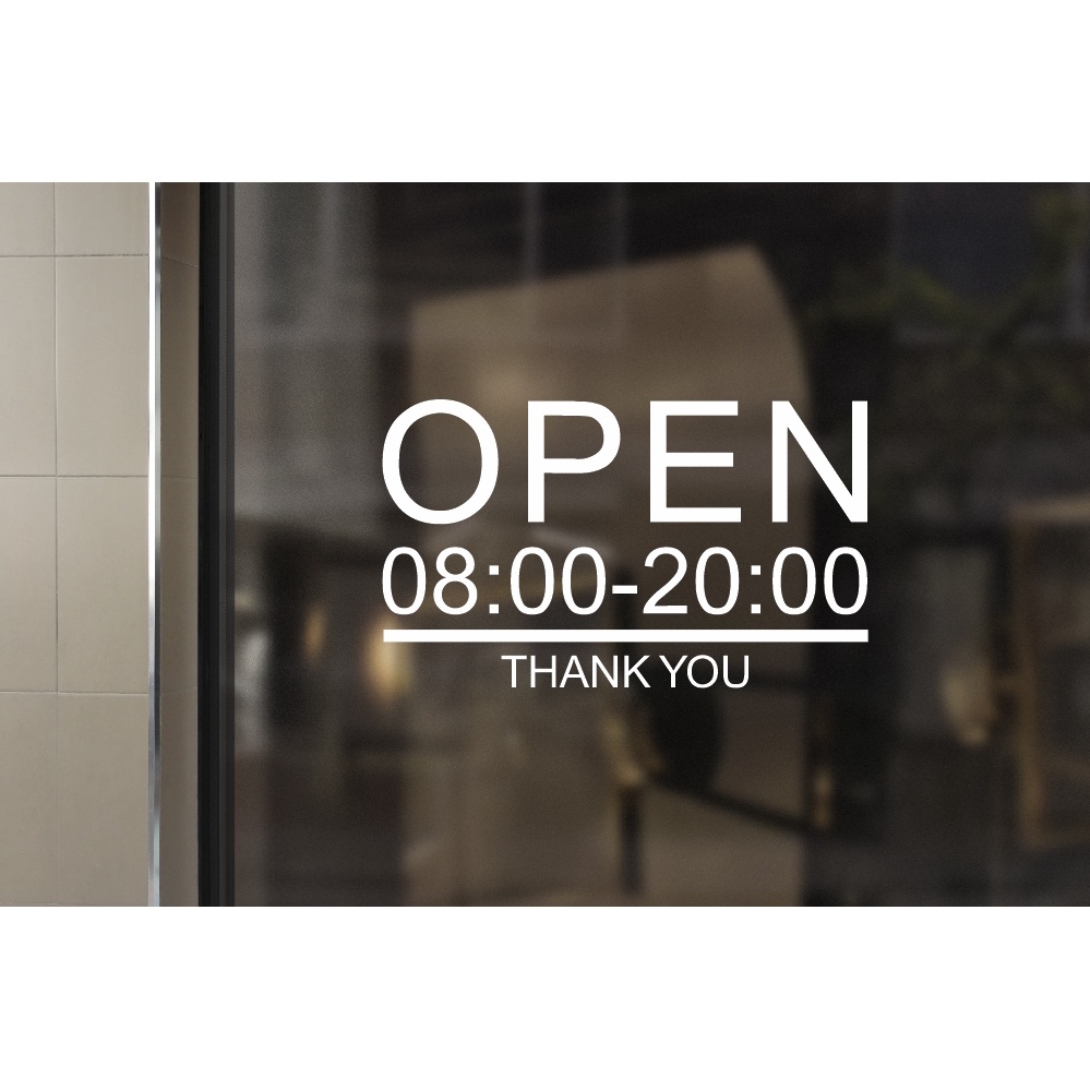 Open And Close Sign Tell The Time It Is A PVC Sticker Easy To Install ...