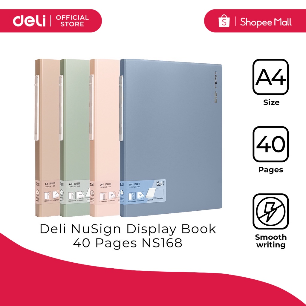 Deli NS168 NuSign Display Book 40 Pages [79NS168] | Shopee Philippines