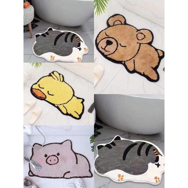 Entrance Door Mat cute Animals Shaped Bath Rug Bathroom Non-Slip Carpet ...