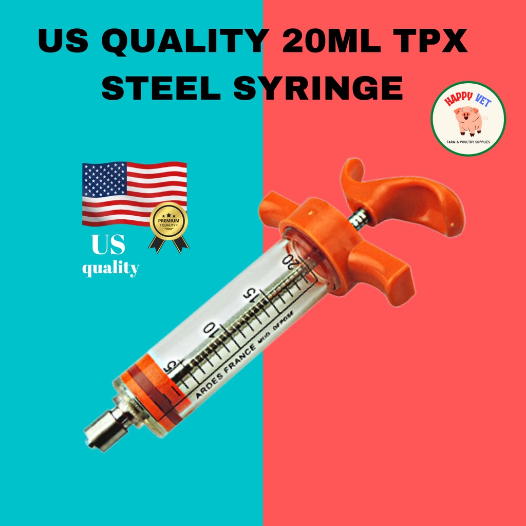 20 mL US Quality syringe TPX Syringe Heavy Duty Veterinary Syringe 20 ...