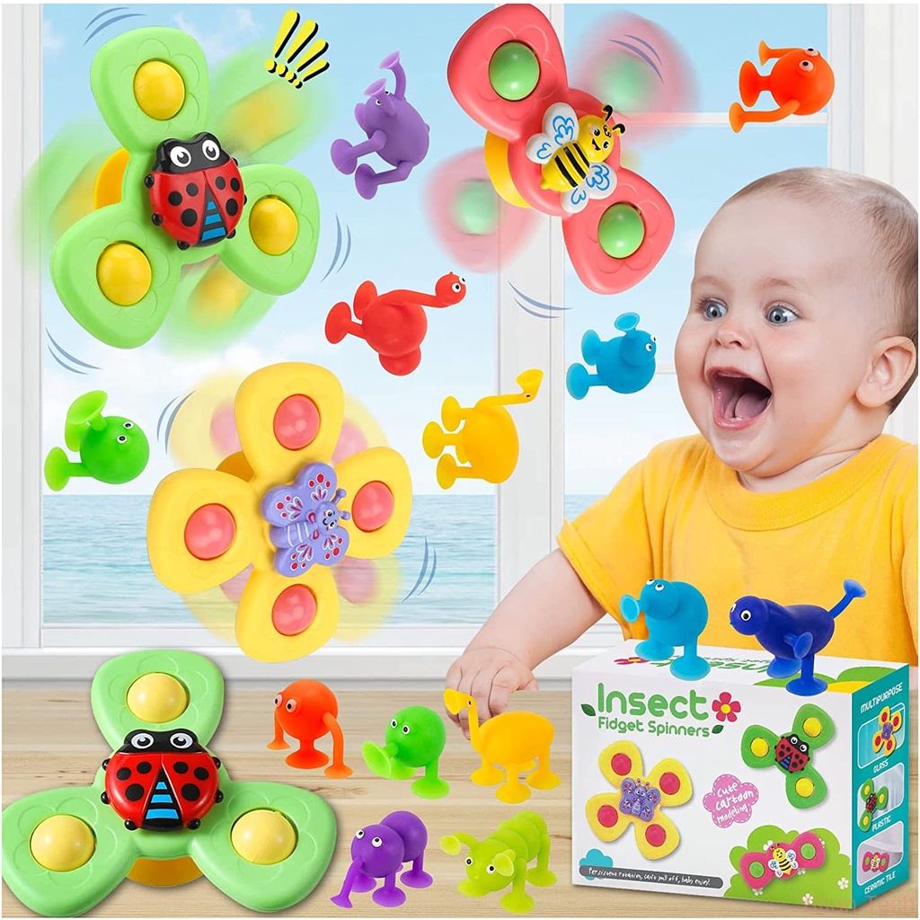 Suction Cup Spinner Toy for Baby Spinning Top Toys Baby Bath Spinner ...