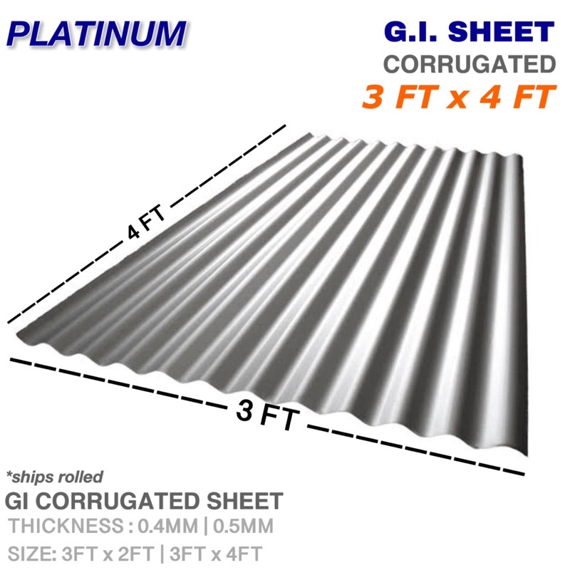 3FT x 4FT | GI CORRUGATED SHEET | Yero • Galvanized Iron Roofing | 0 ...