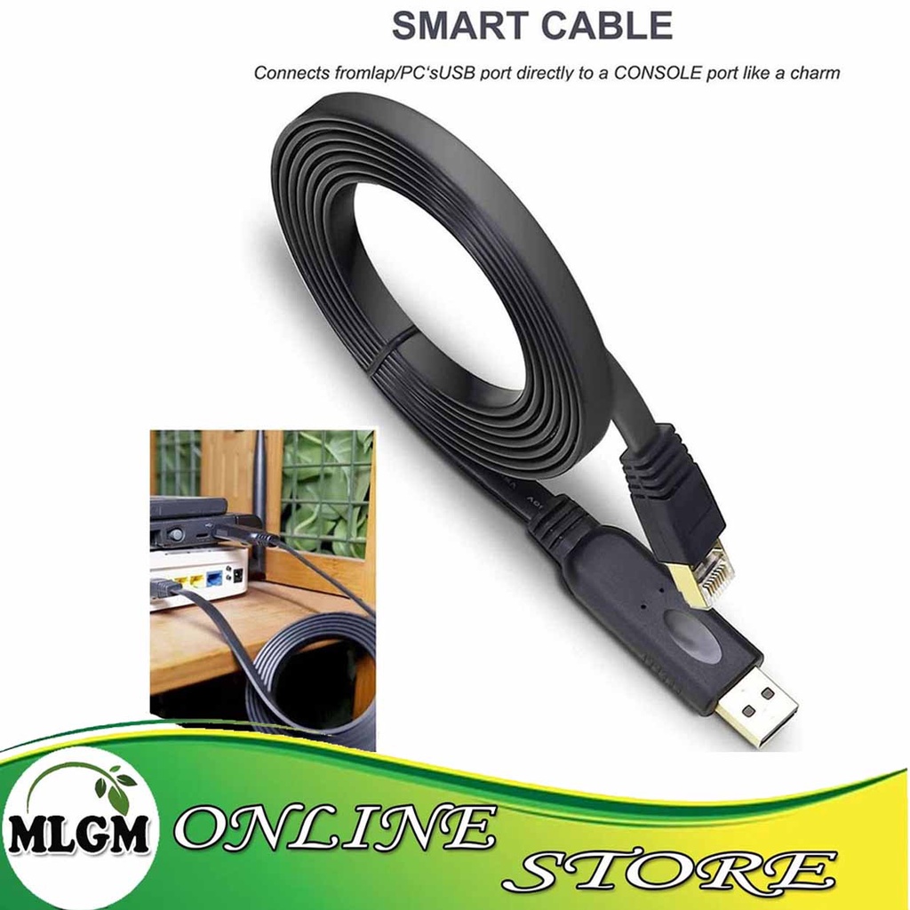 USB to RJ45 Ethernet Console Cable FTDI Chip Cisco Compatible 1.8m ...