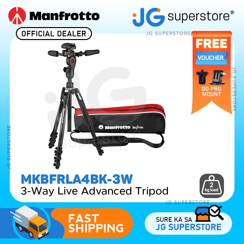 Manfrotto Befree Live Advanced 3-Section Quick Set up Tripod and 3-Way Fluid Head | MKBFRLA4BK ...