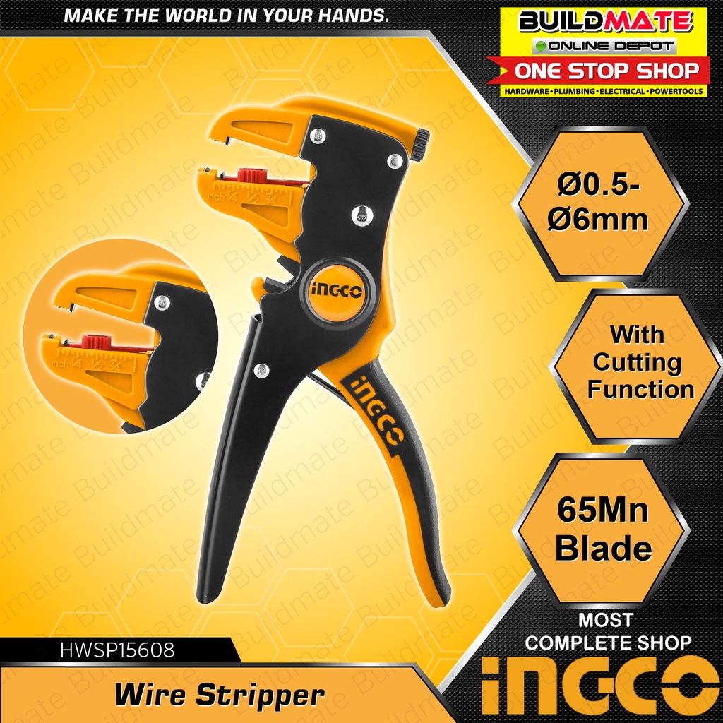 Buildmate x INGCO Wire Stripper 0.5-6mm HWSP15608 IHT | Shopee Philippines