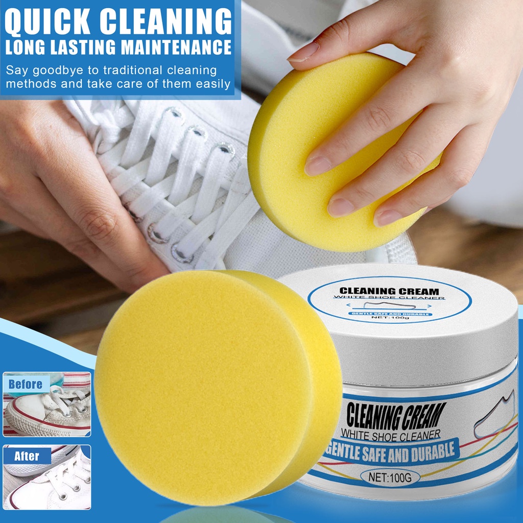 White Shoe Cleaning Cream No Water Cleaning Multipurpose Sports Shoe ...