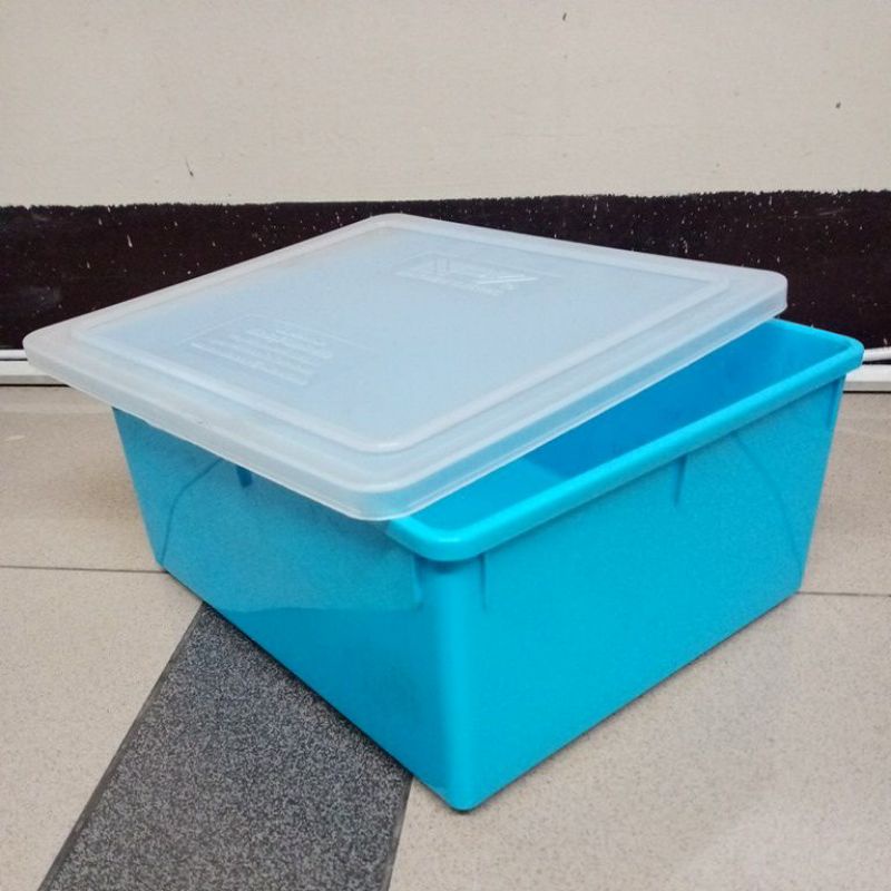 Storage Box With Lid With Ventilation Holes Blue Outer Measurement Size ...