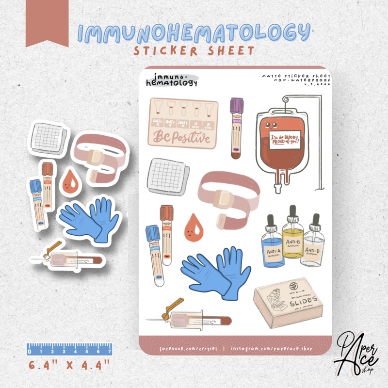 Immunohematology, Blood banking, stickers | TS011 | medtech journaling ...